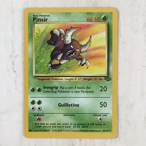 Pokemon | Other | Pinsir 999 Pokemon Card 2564 Jungle Rare 25 Tcg ...